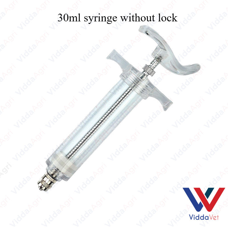 30ml Fiber Glass Syringe TPX Clear No Lock Reusable Veterinary ...