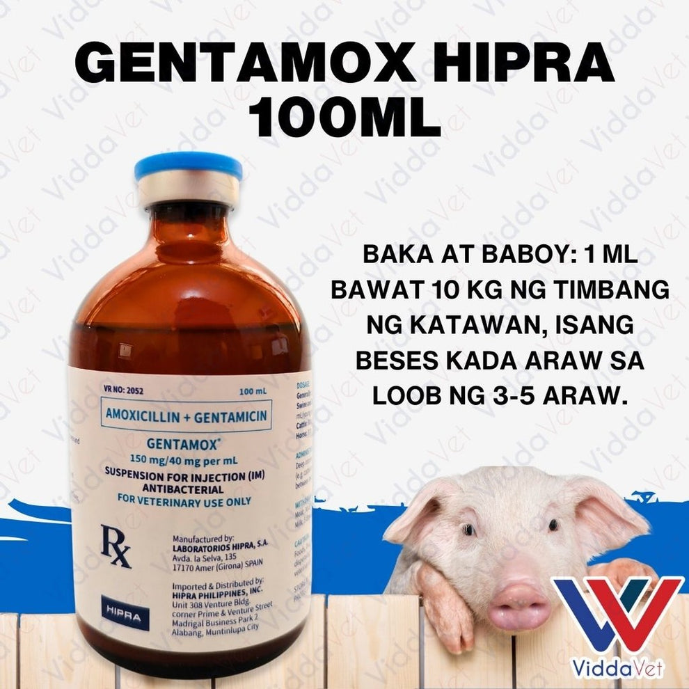 Gentamox Hipra 100ml Injectable Antibiotic for Livestock & Poultry ...